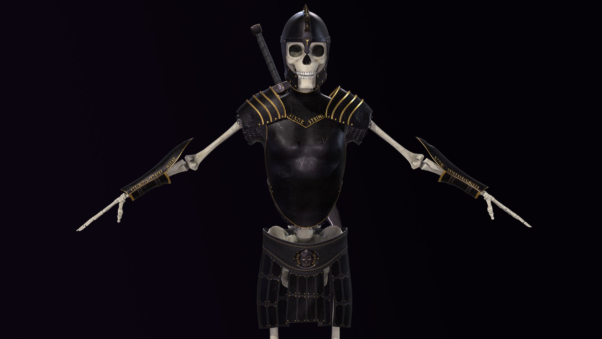 3D Model Skeleton Dark Warrior - TurboSquid 2052407