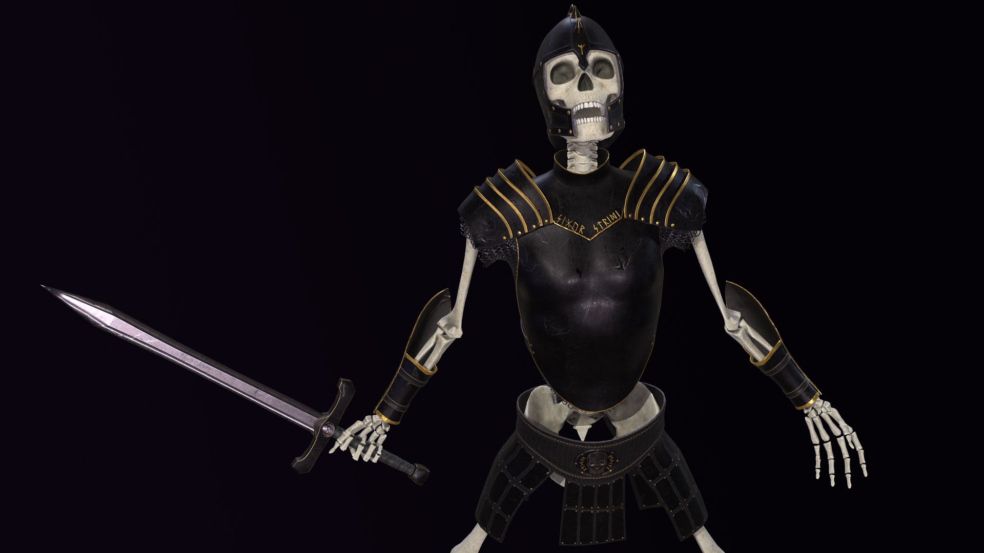 3D Model Skeleton Dark Warrior - TurboSquid 2052407