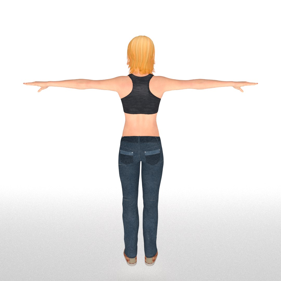 3d beauty girl ashley rigged model