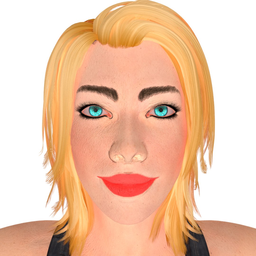 3d beauty girl ashley rigged model