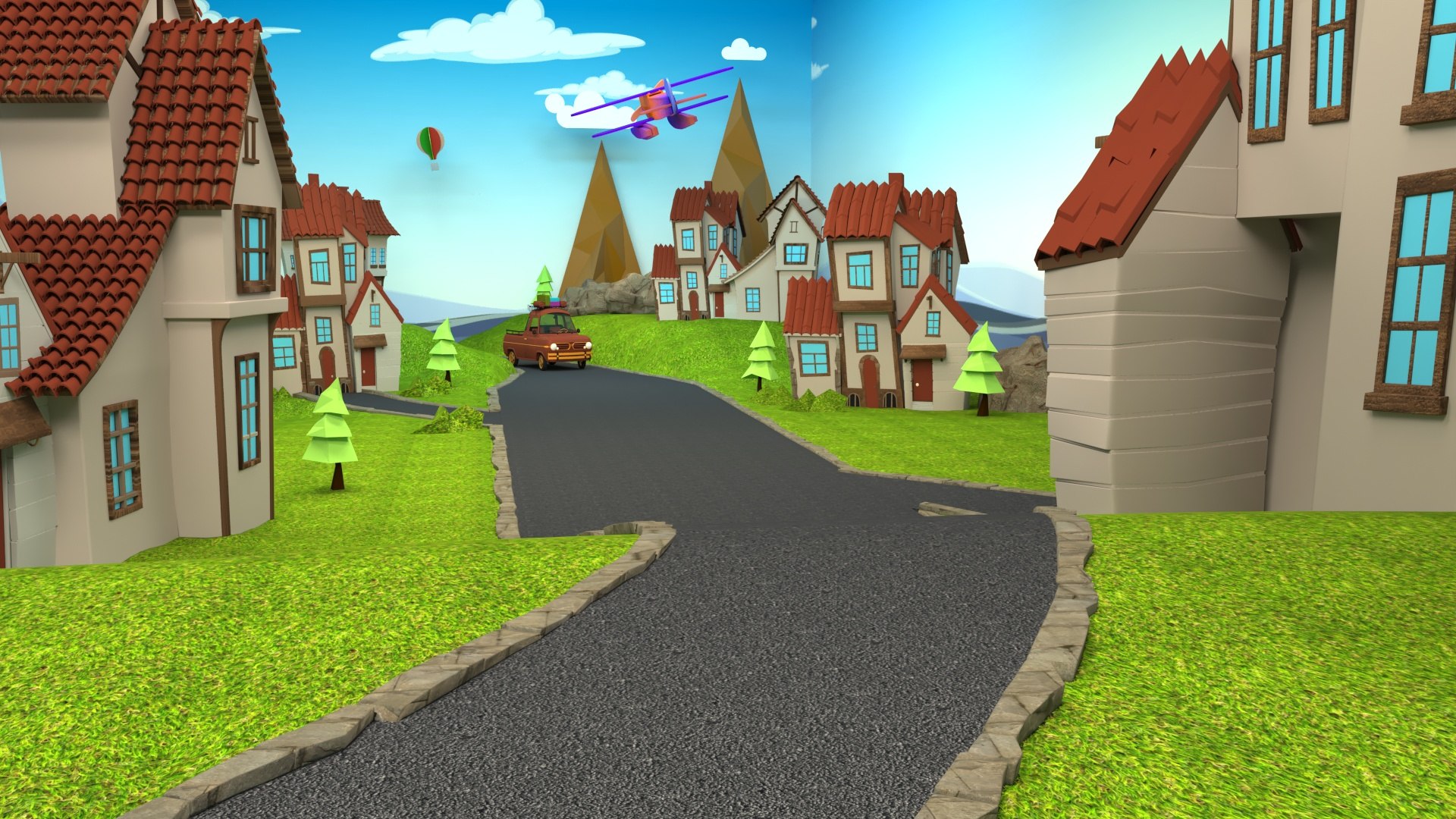 Cartoon Scene - Tv Studio - Miniature Scene 3D - TurboSquid 1867485