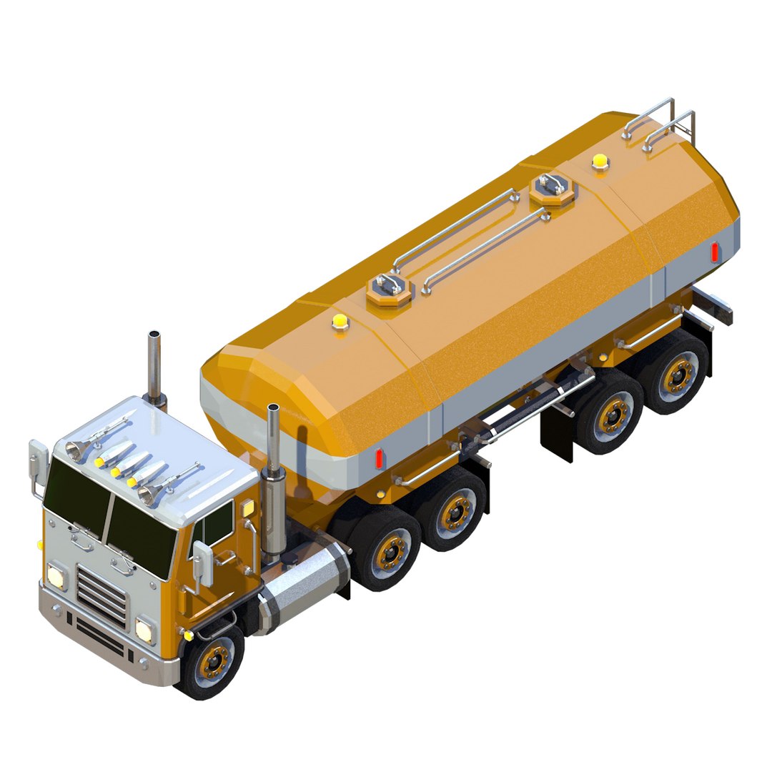 3D Old Tanker Truck Cartoon Model model - TurboSquid 2157128