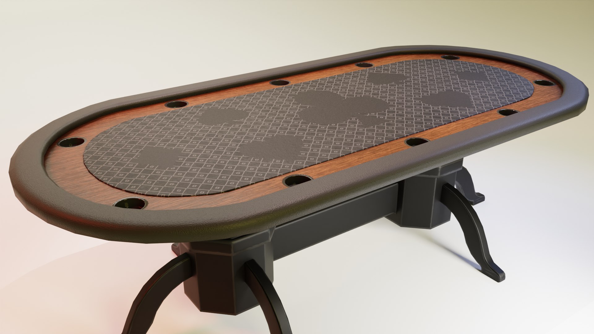 3D Model Oval Poker Table - TurboSquid 1677952