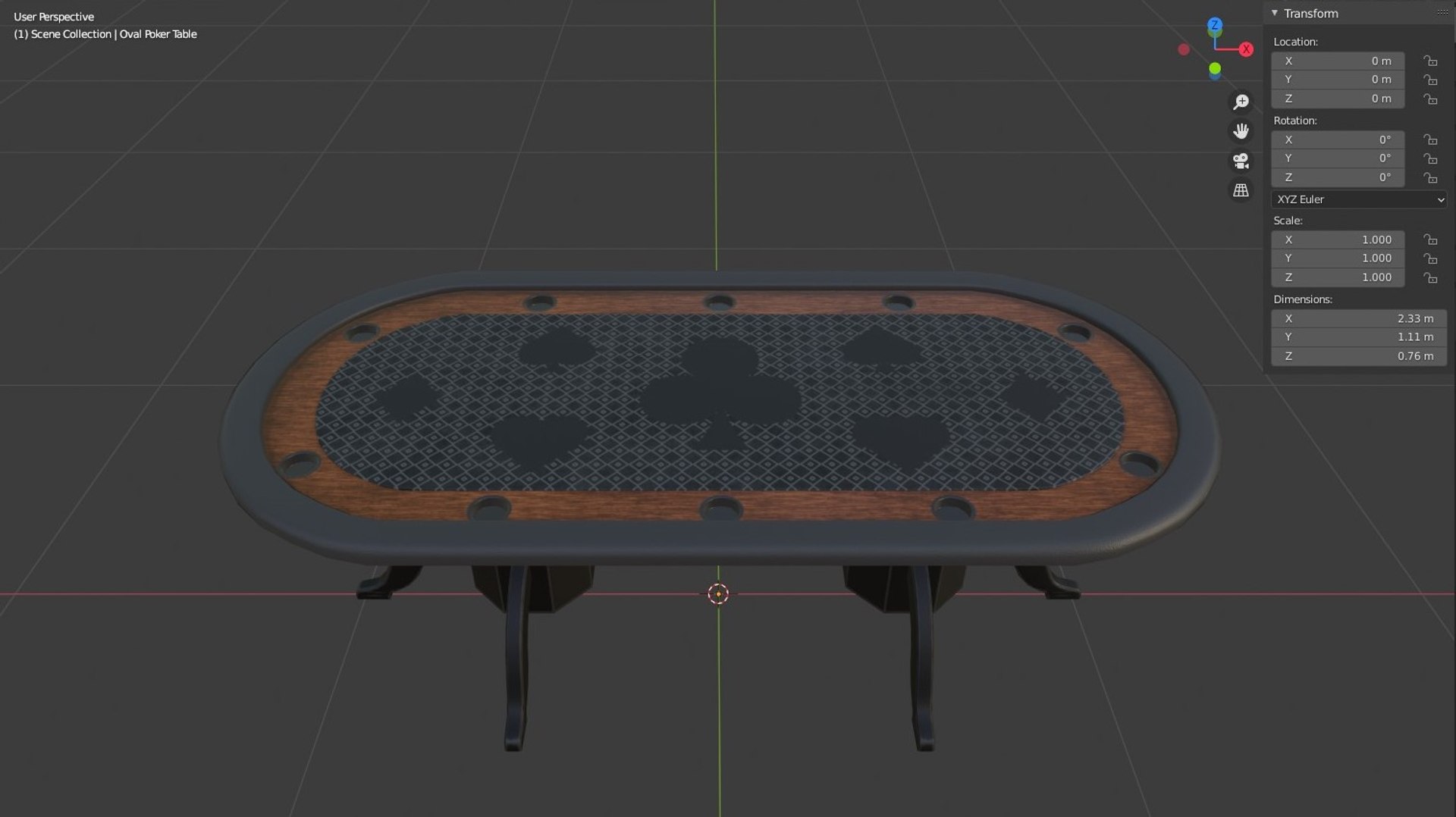 3D Model Oval Poker Table - TurboSquid 1677952