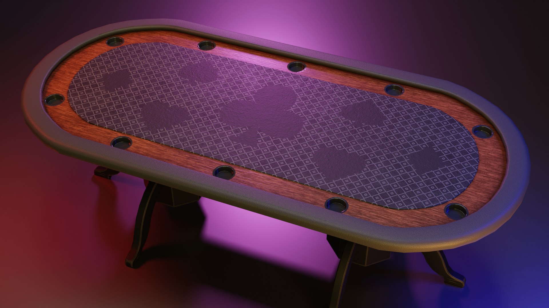 3D Model Oval Poker Table - TurboSquid 1677952
