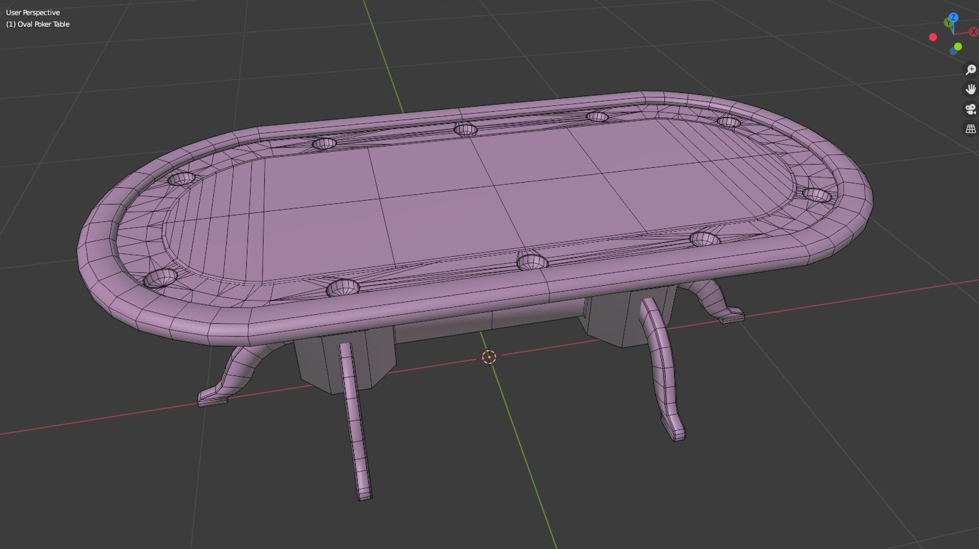 3D Model Oval Poker Table - TurboSquid 1677952