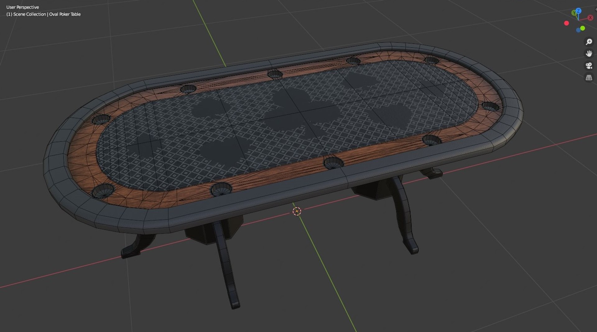 3D Model Oval Poker Table - TurboSquid 1677952