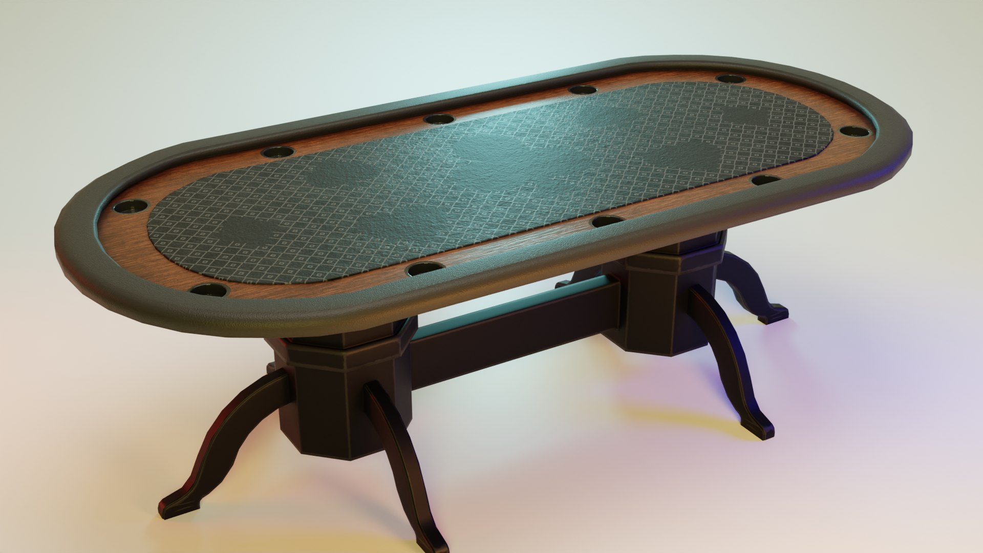 3D Model Oval Poker Table - TurboSquid 1677952