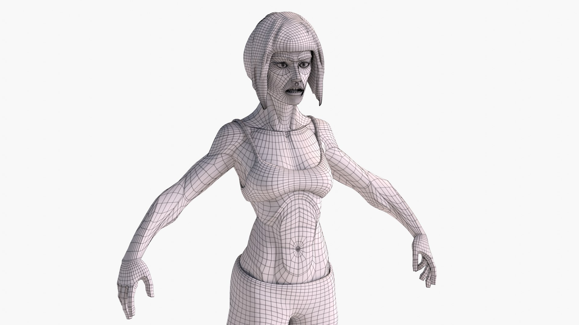 3D Stylized Human Female Muscular Model - TurboSquid 1959377
