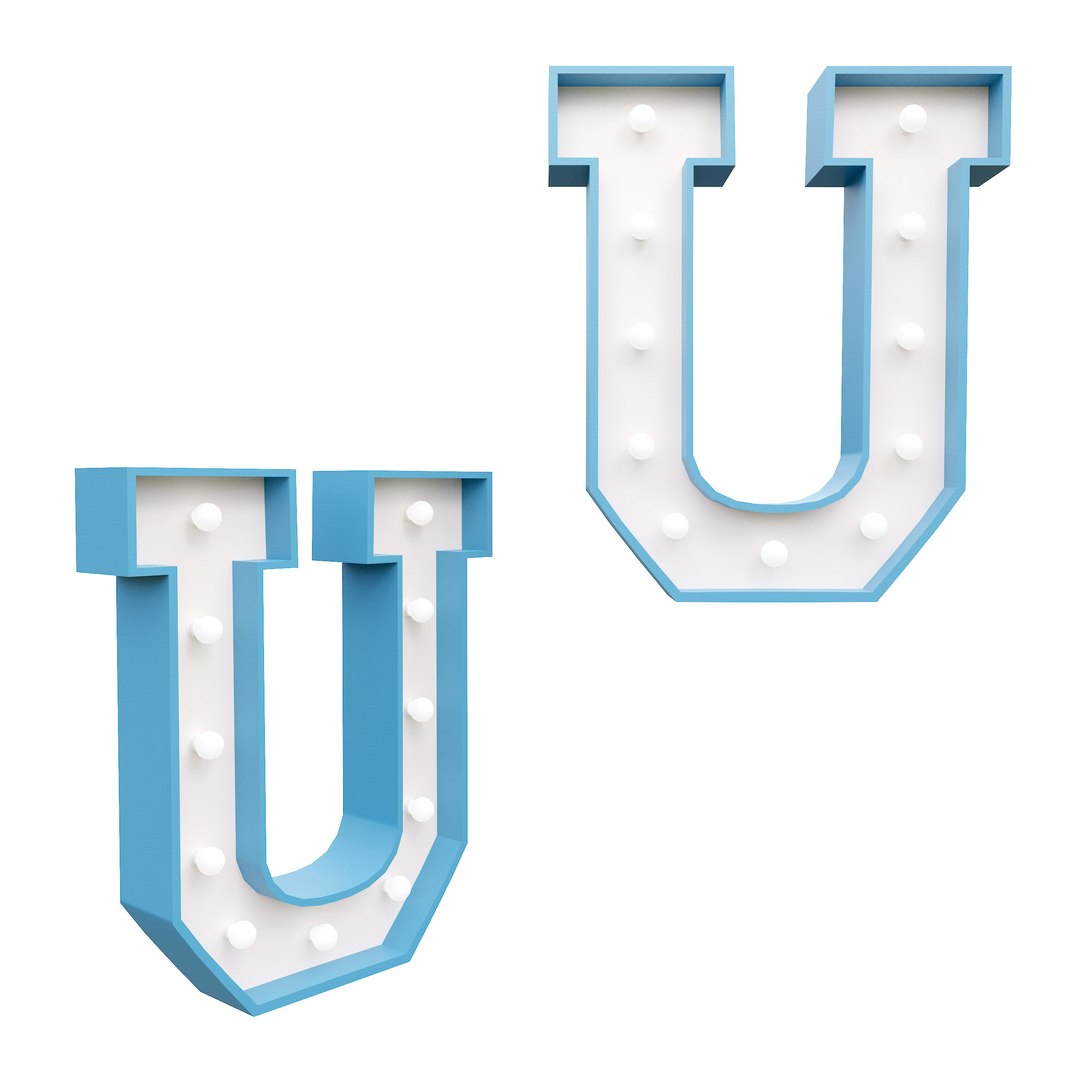 Marquee Letter U Glow Sign 3dmodel Model - TurboSquid 1975762
