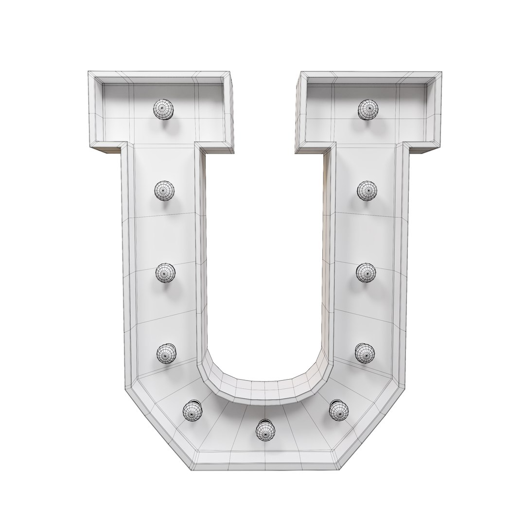 Marquee Letter U Glow Sign 3dmodel Model - TurboSquid 1975762