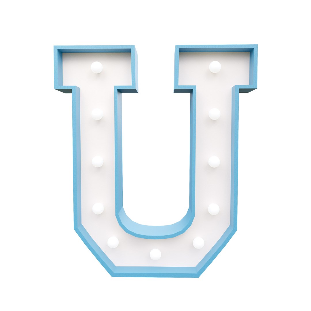 Marquee Letter U Glow Sign 3dmodel Model - TurboSquid 1975762