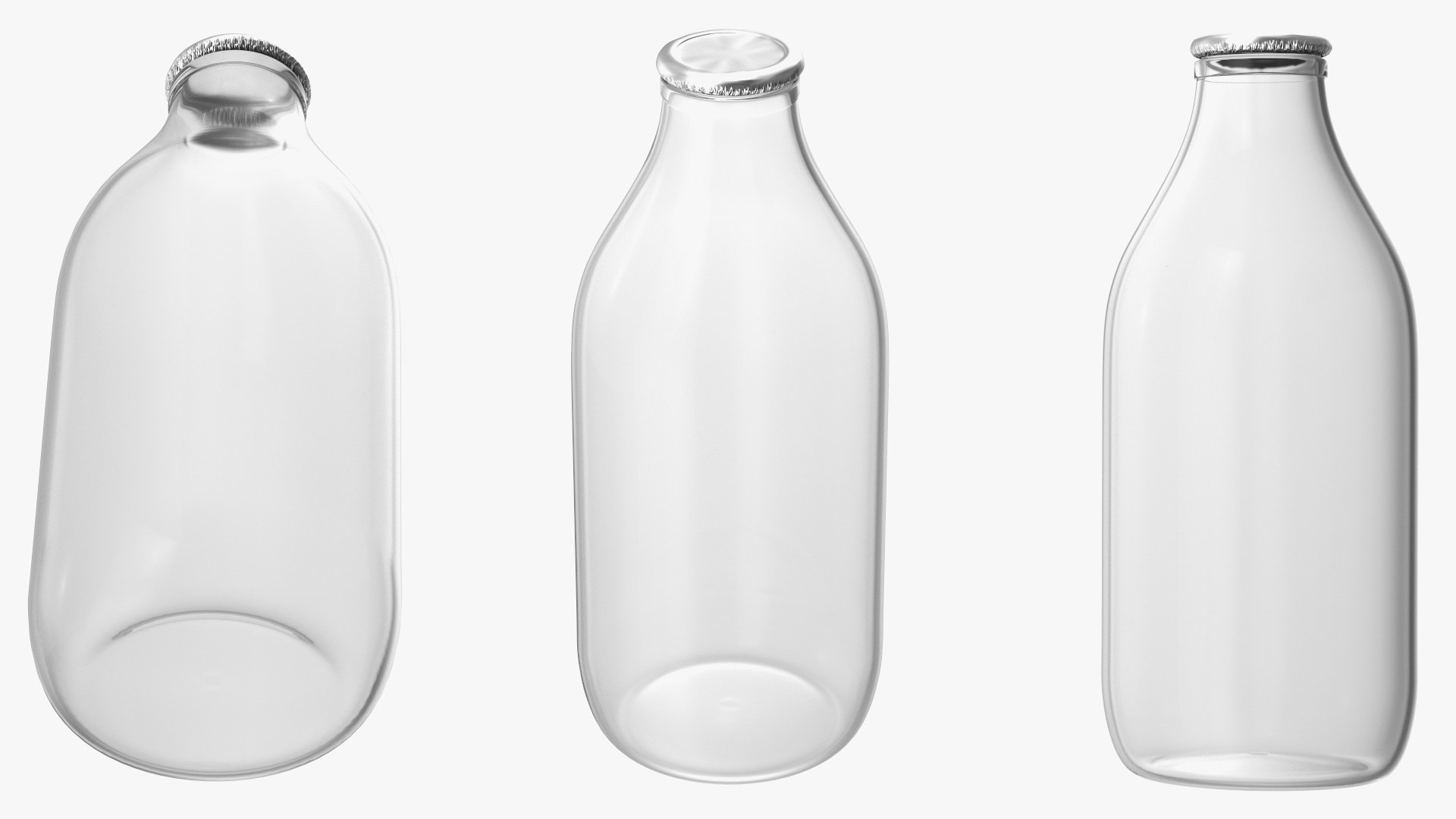 3D Model Glass Bottle One Pint With Foil Top - TurboSquid 2202469