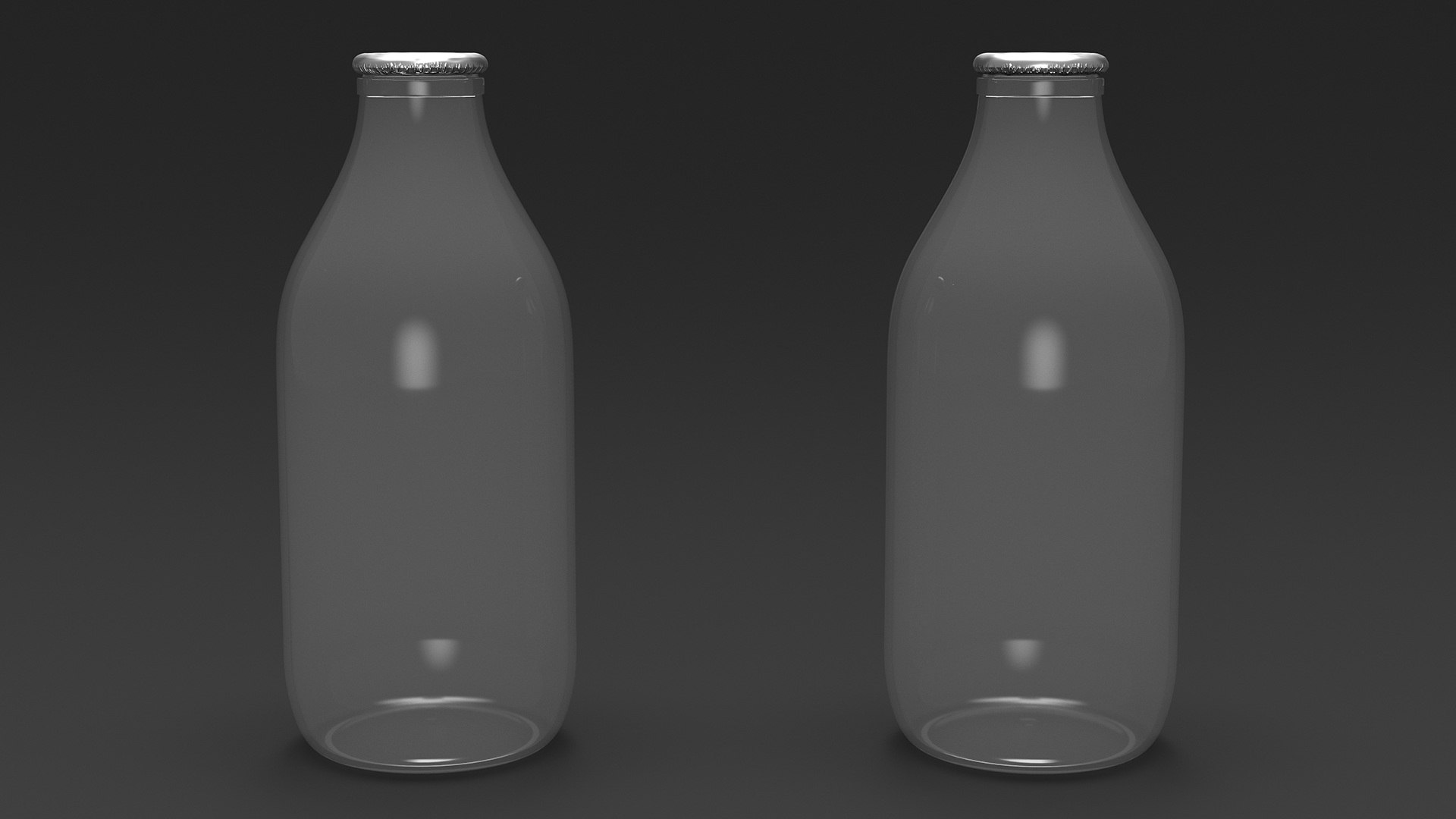 3D Model Glass Bottle One Pint With Foil Top - TurboSquid 2202469