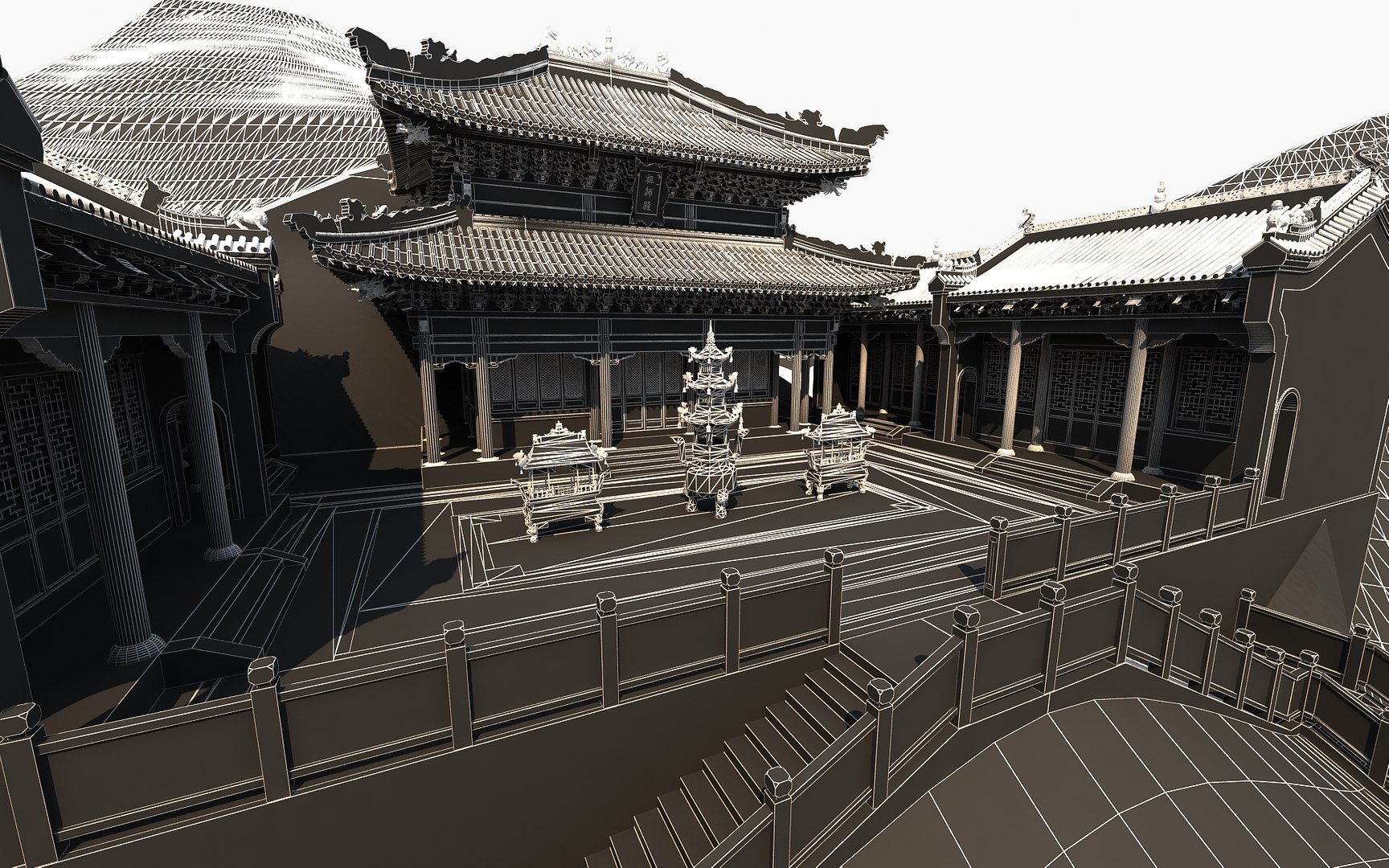 Chinese temple 3D model - TurboSquid 1671226