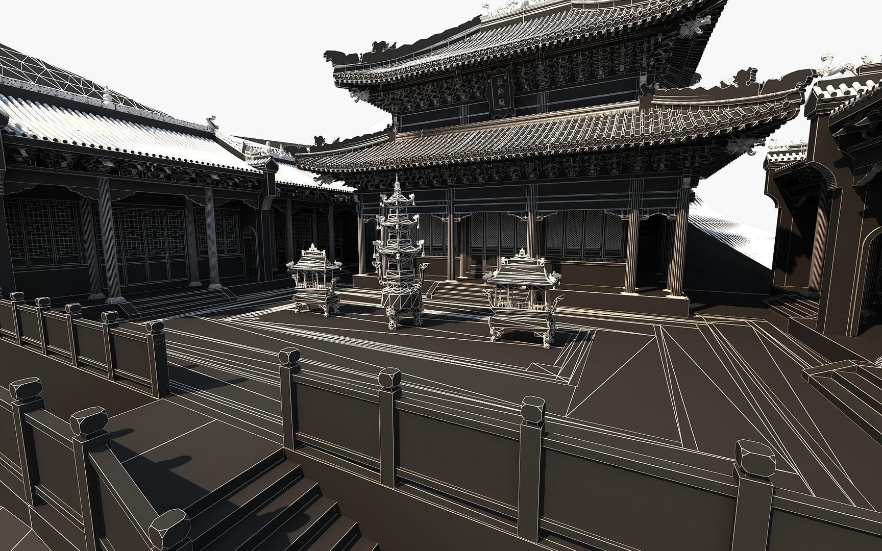 Chinese temple 3D model - TurboSquid 1671226