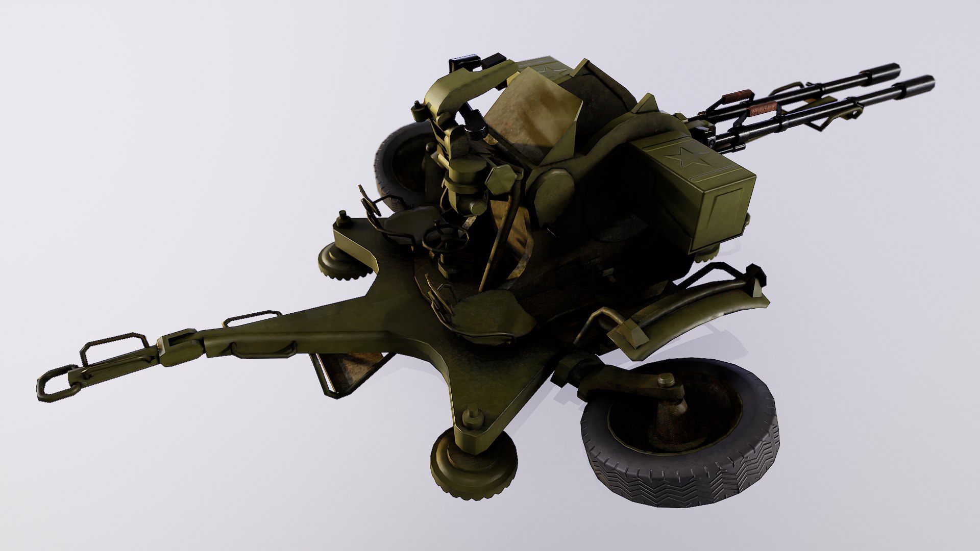 23mm Twin Anti-aircraft Gun ZU 23 3D Model - TurboSquid 1765180