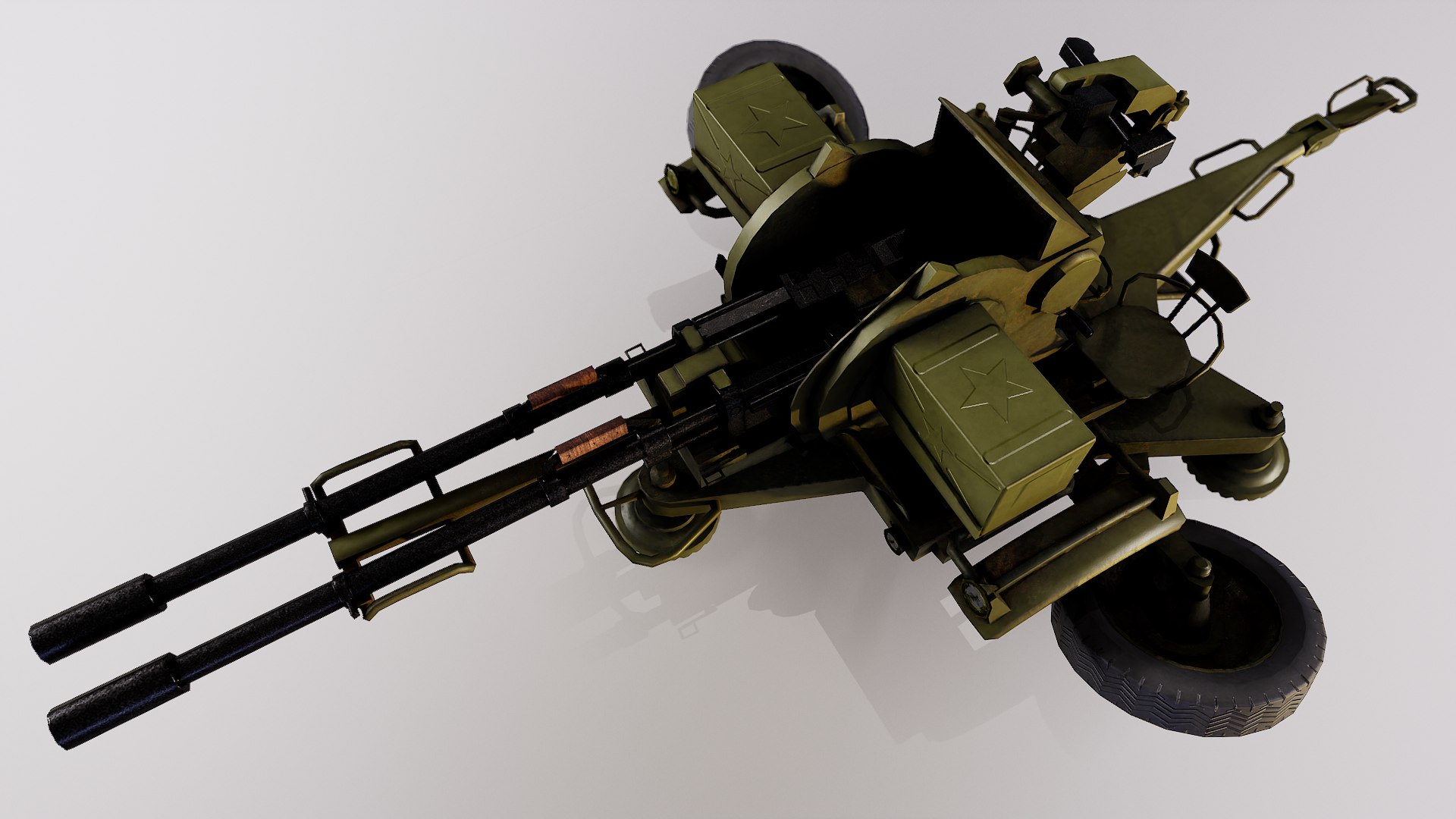 23mm Twin Anti-aircraft Gun ZU 23 3D Model - TurboSquid 1765180