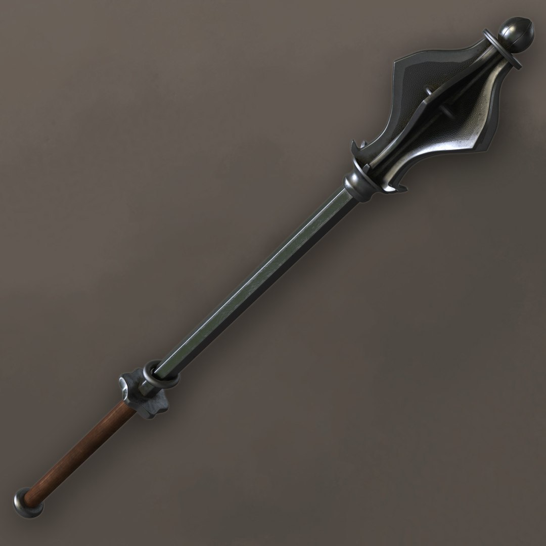 3d medieval flanged mace