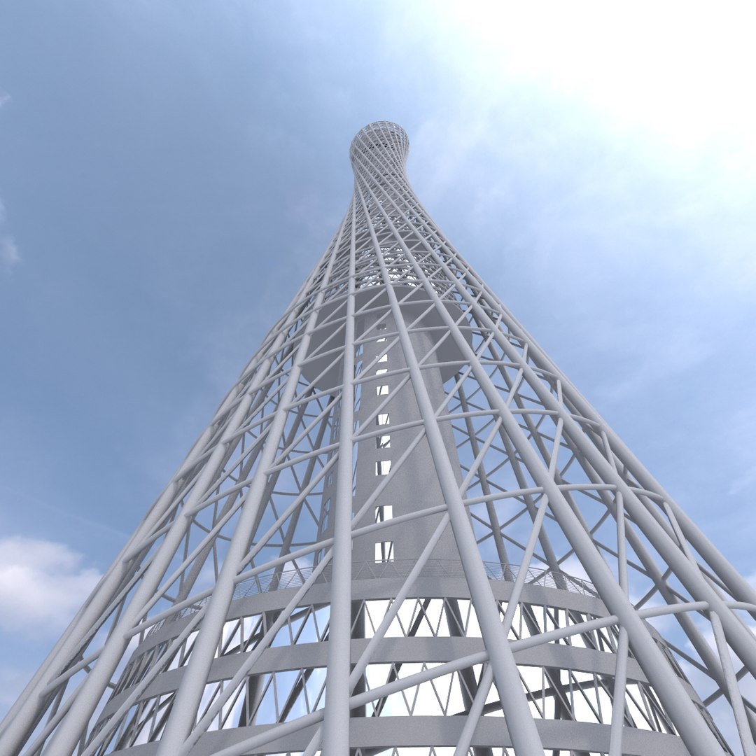 3d Canton Tower Guangzhou Structure Model
