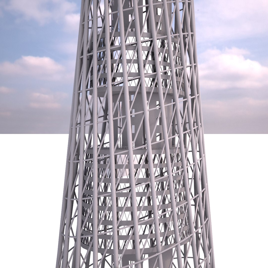 3d Canton Tower Guangzhou Structure Model