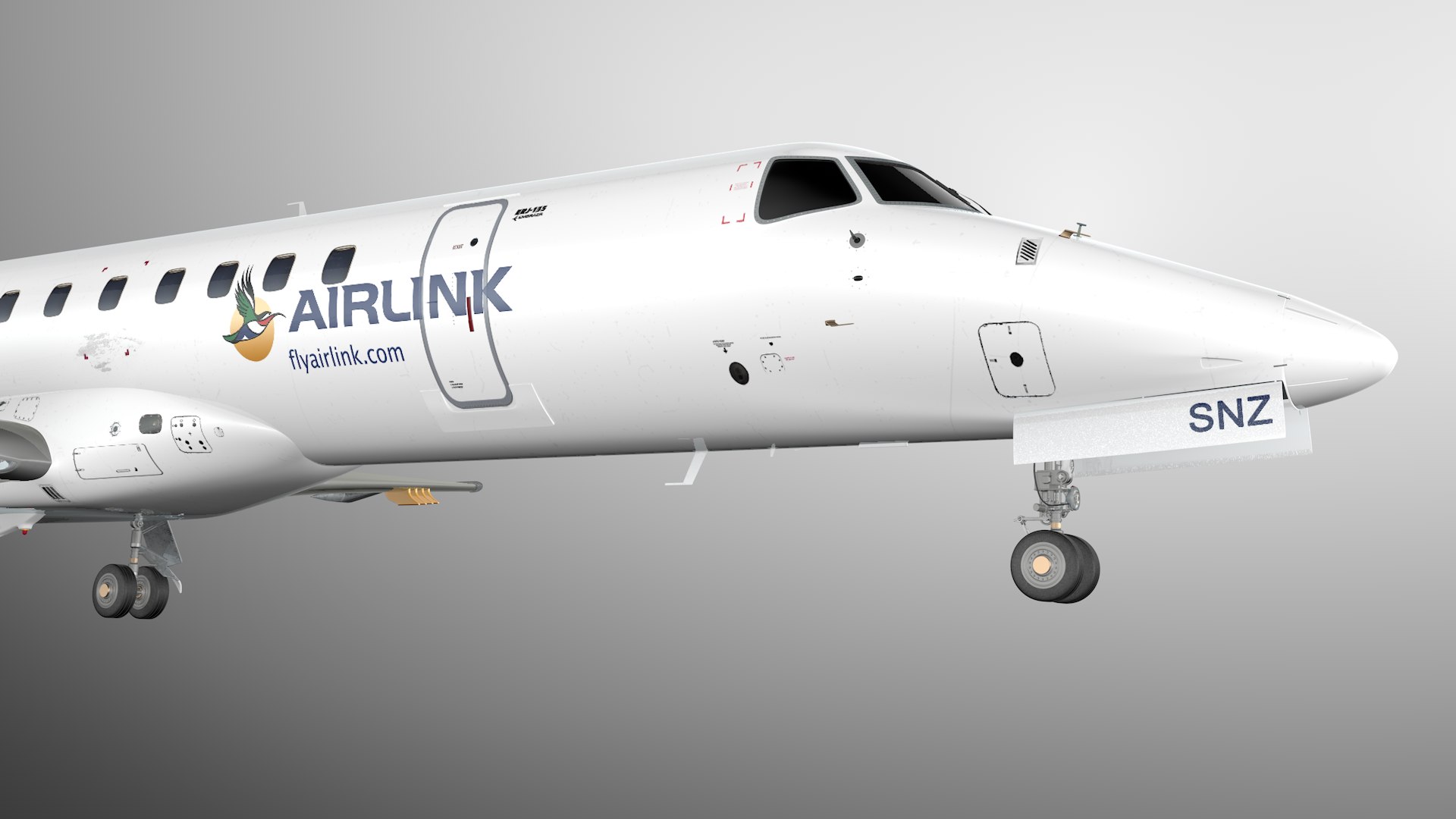 ZS-SNZ Airlink Embraer ERJ-135LR L2349 3D Model - TurboSquid 2383942