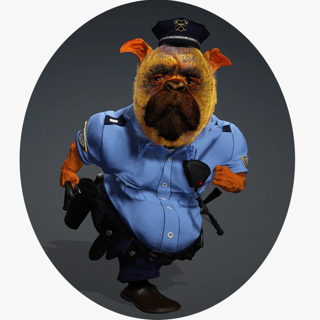 Dog Cop Model - TurboSquid 2078818