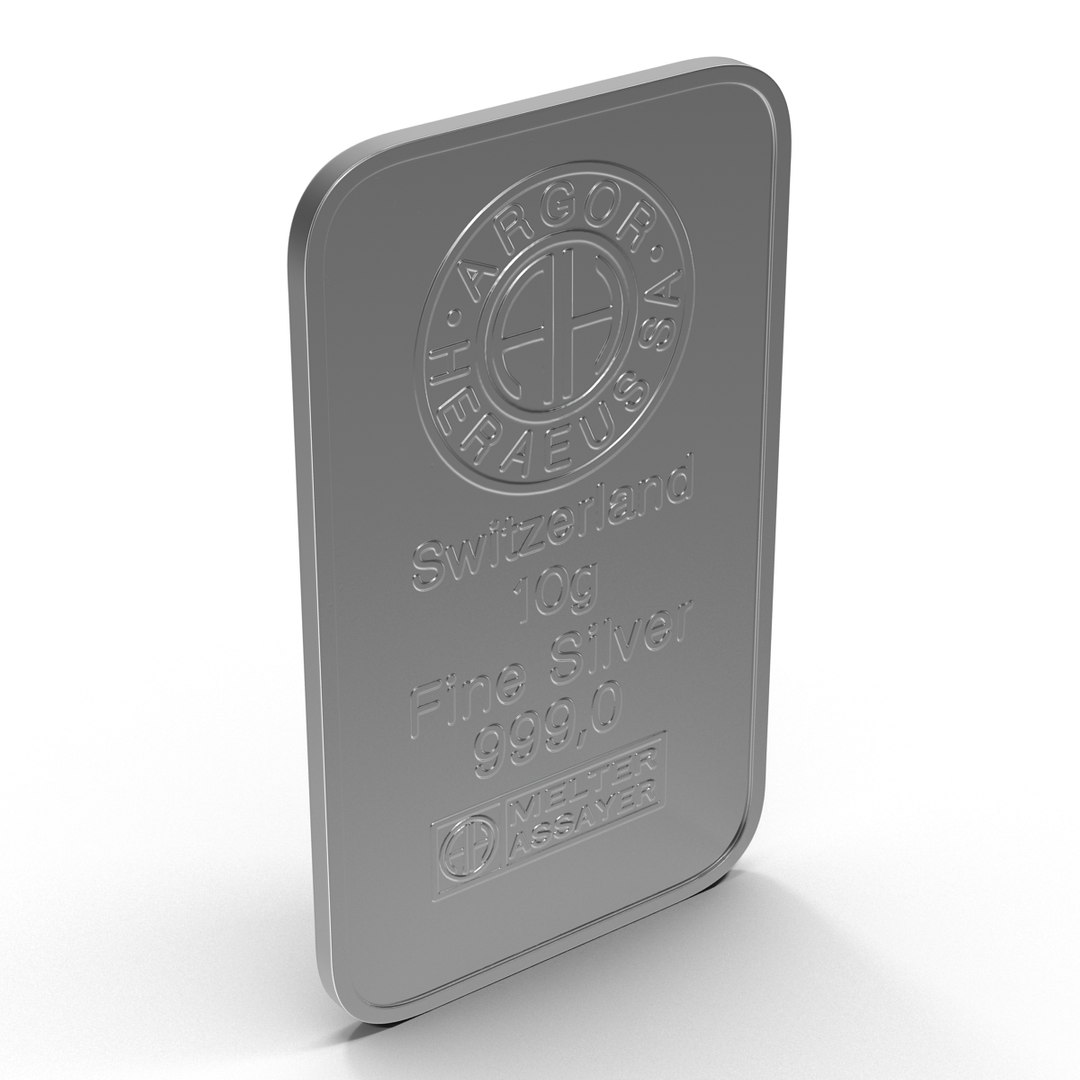 3d silver bar 10g model