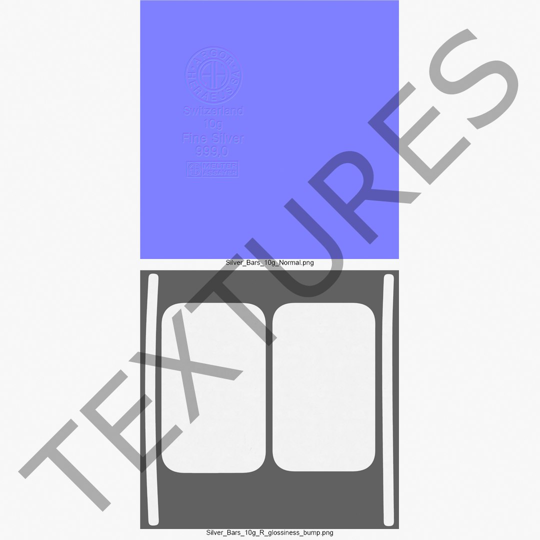 3d silver bar 10g model