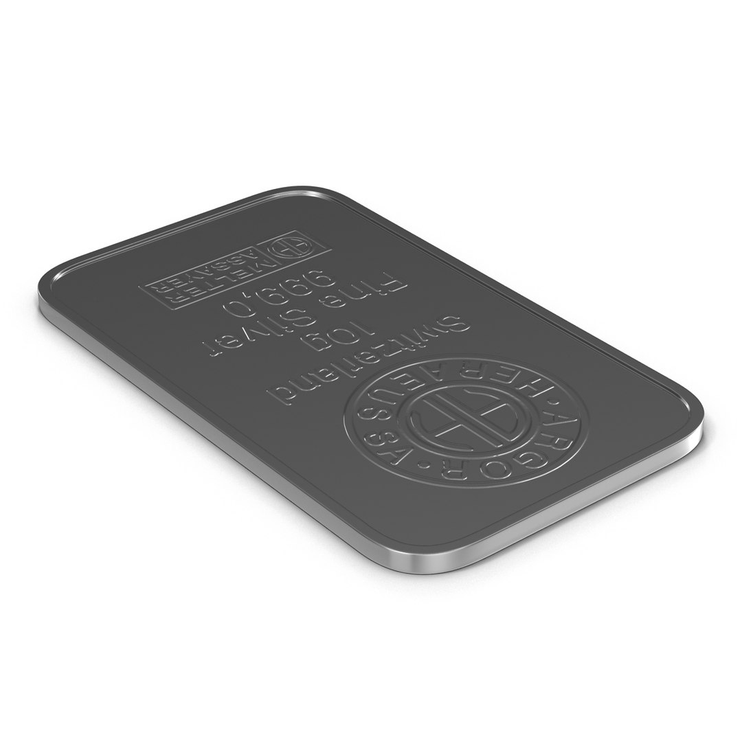 3d silver bar 10g model