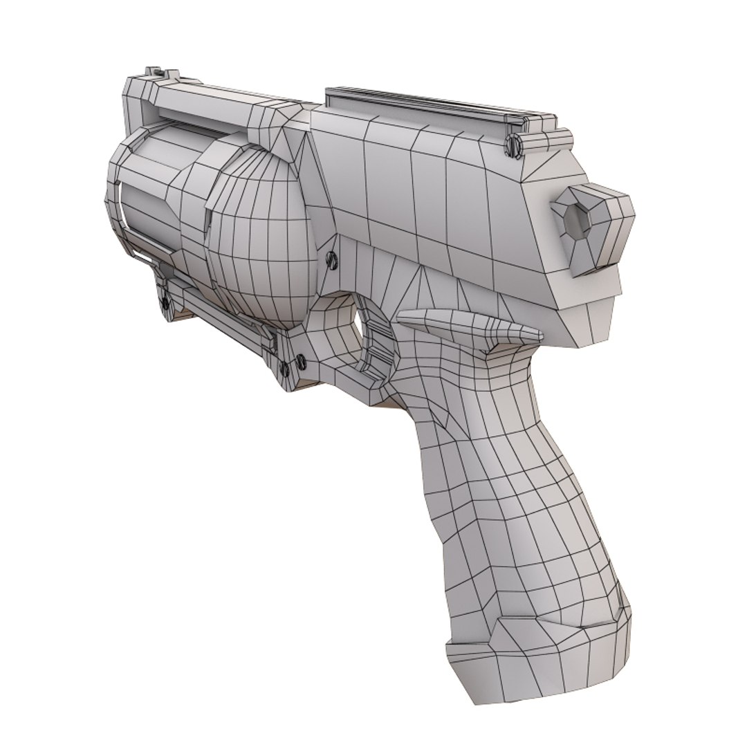 3d max gun pistol revolver