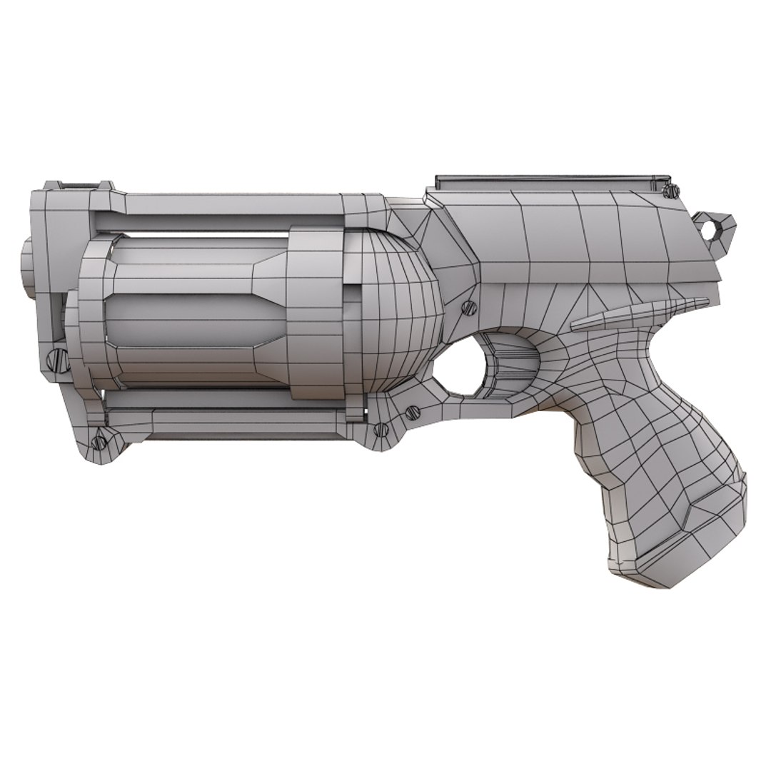 3d max gun pistol revolver