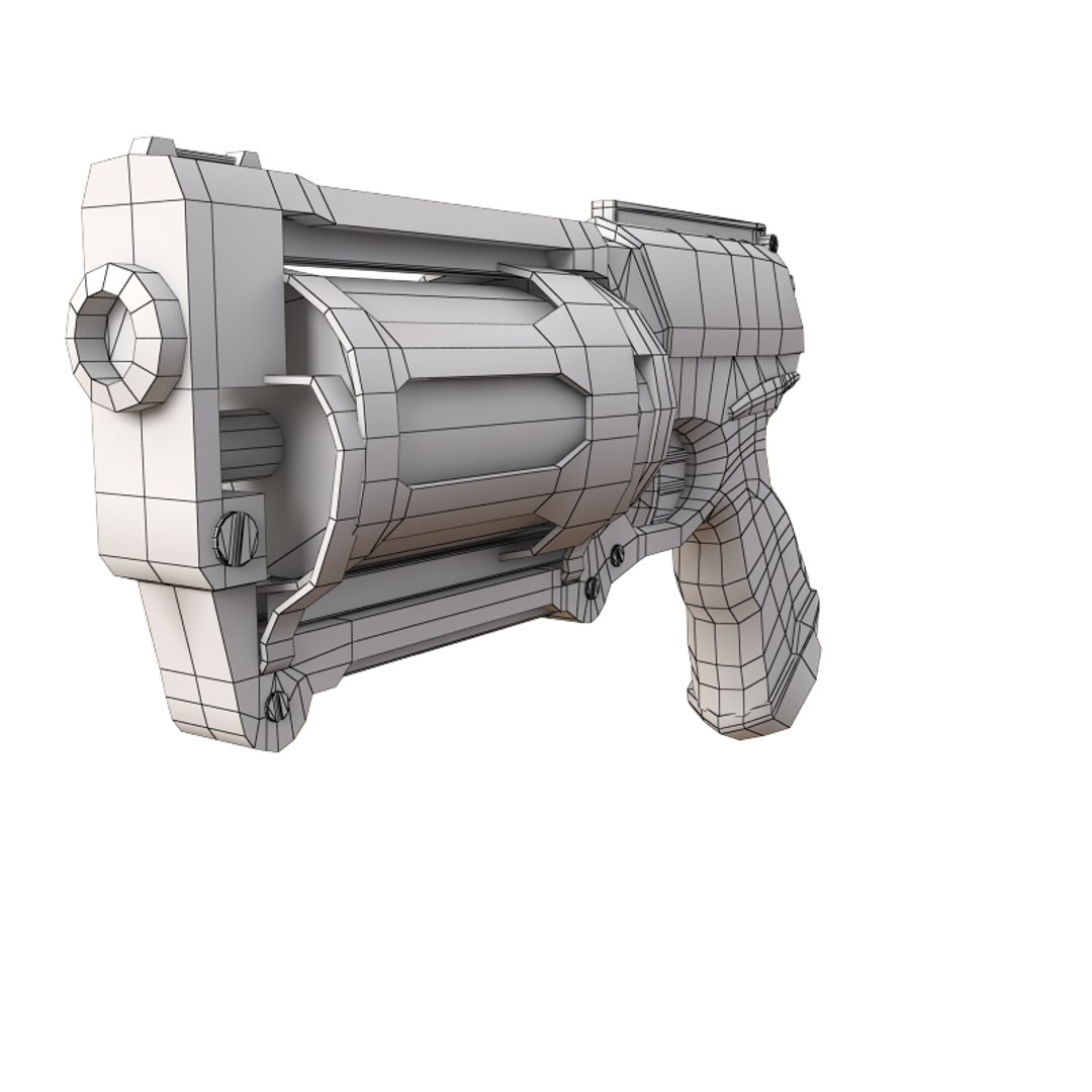 3d max gun pistol revolver