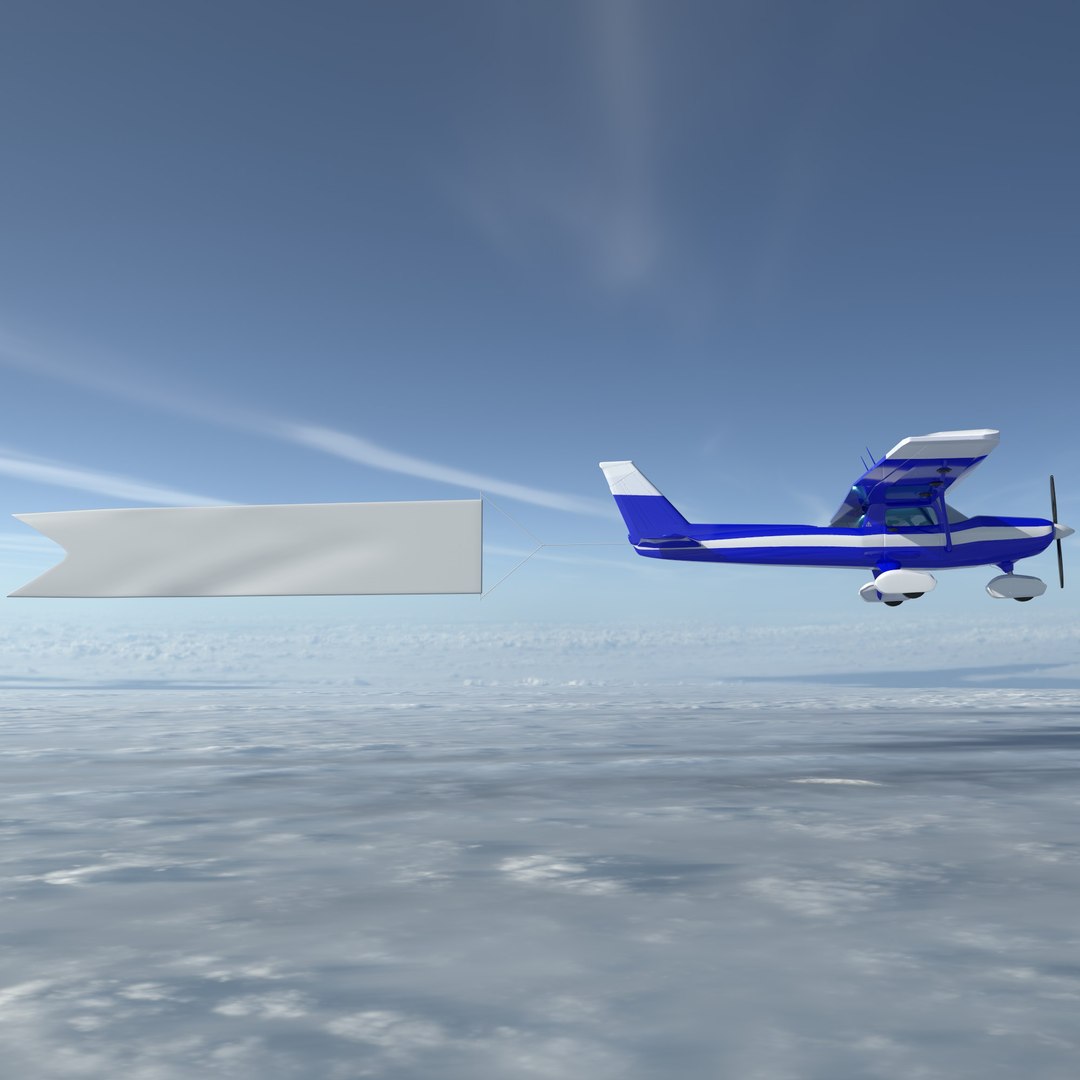 Airplane Advert Banner 3D Model - TurboSquid 2247769