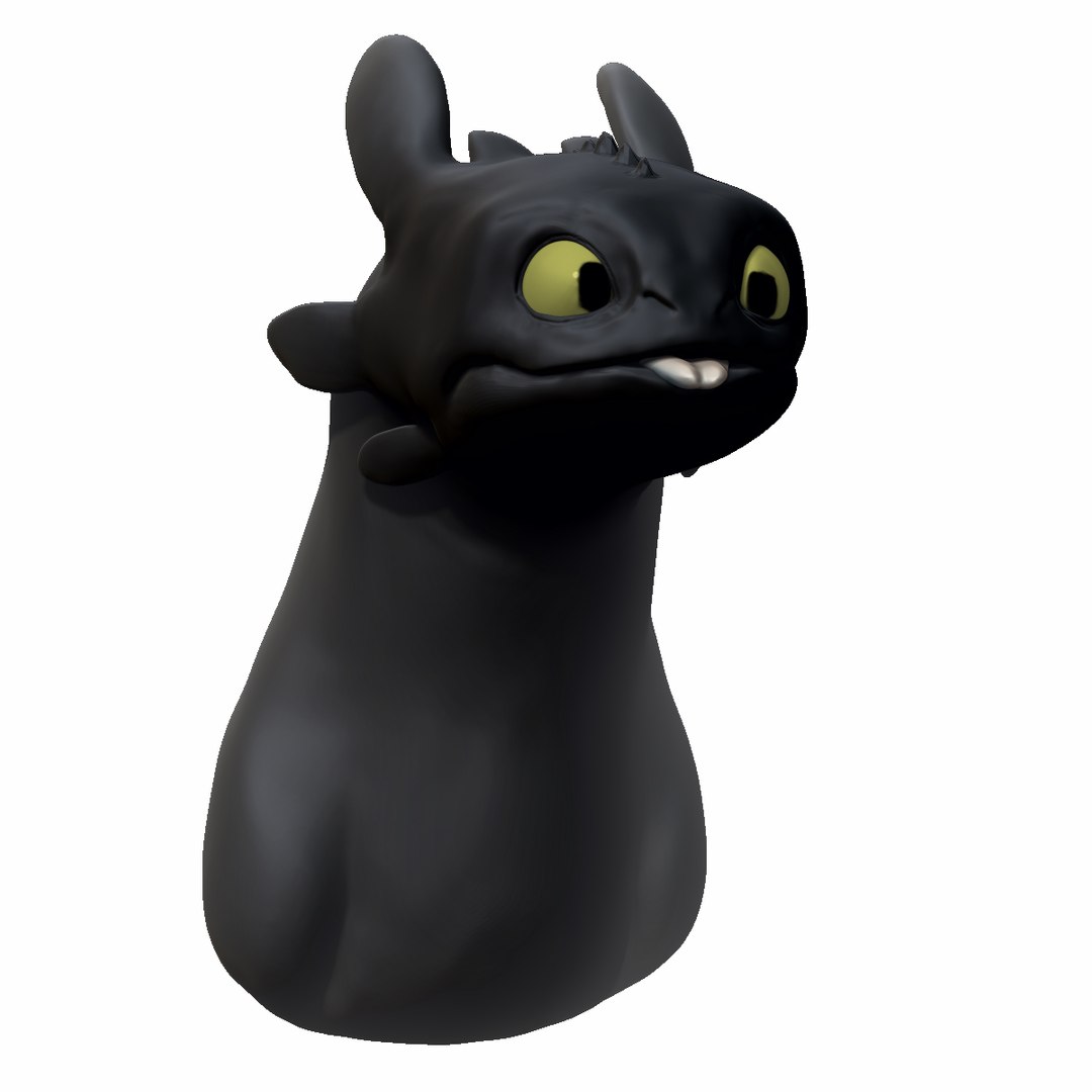 Free Obj Mode Night Fury Dragon Head