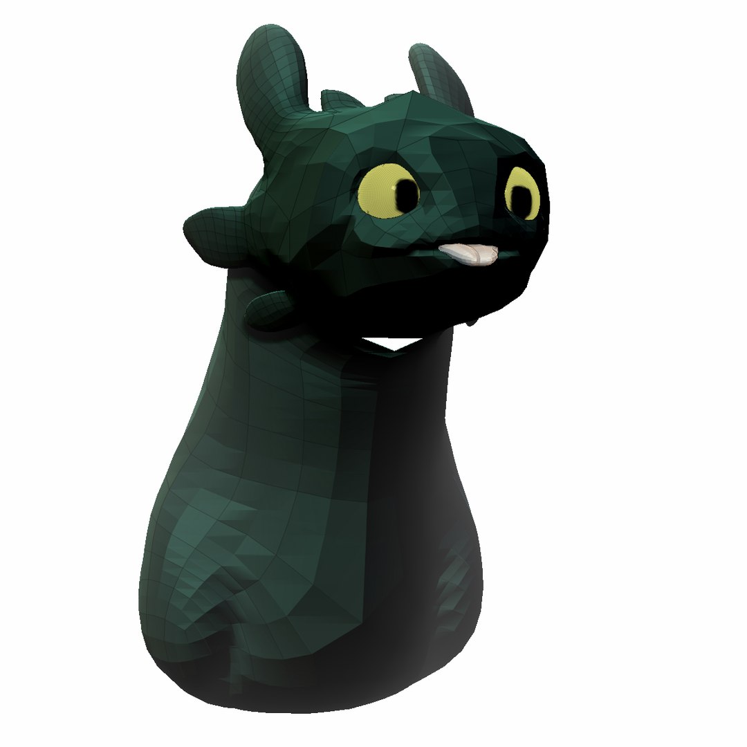 Free Obj Mode Night Fury Dragon Head
