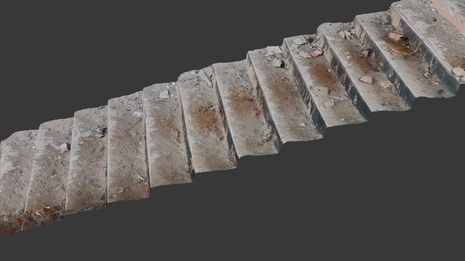 Weathered Concrete Staircase 3D Scan 3D Model - TurboSquid 2386590