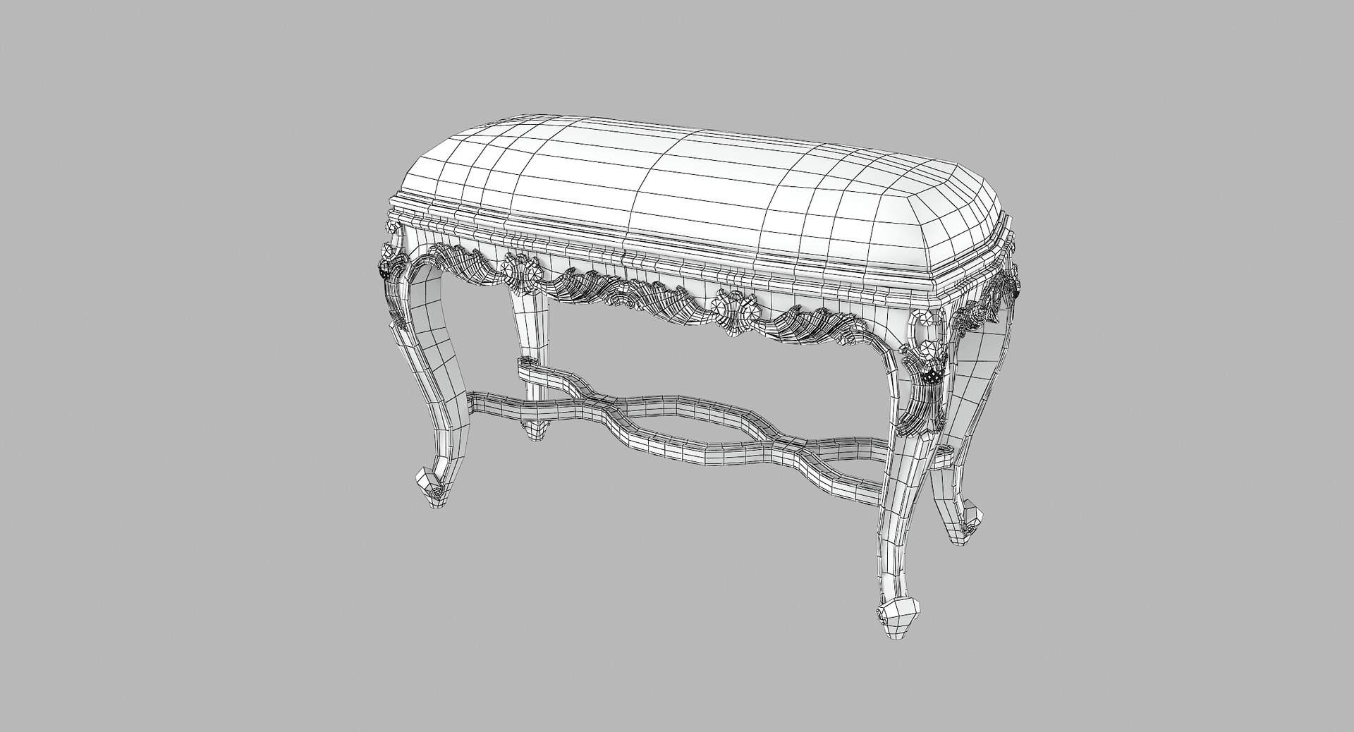Baroque Luxury Ottoman 3D Model - TurboSquid 1164664