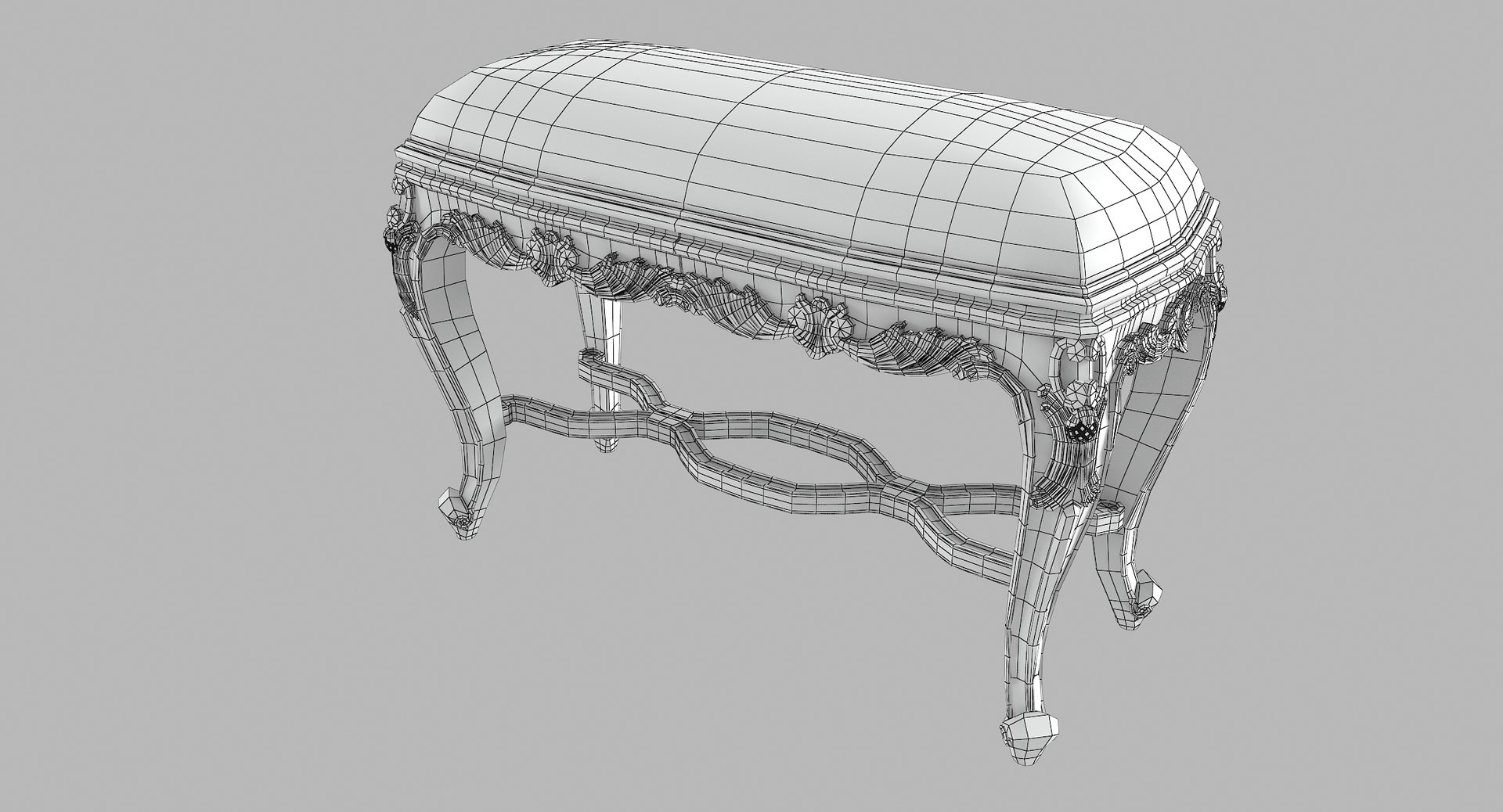 Baroque Luxury Ottoman 3D Model - TurboSquid 1164664