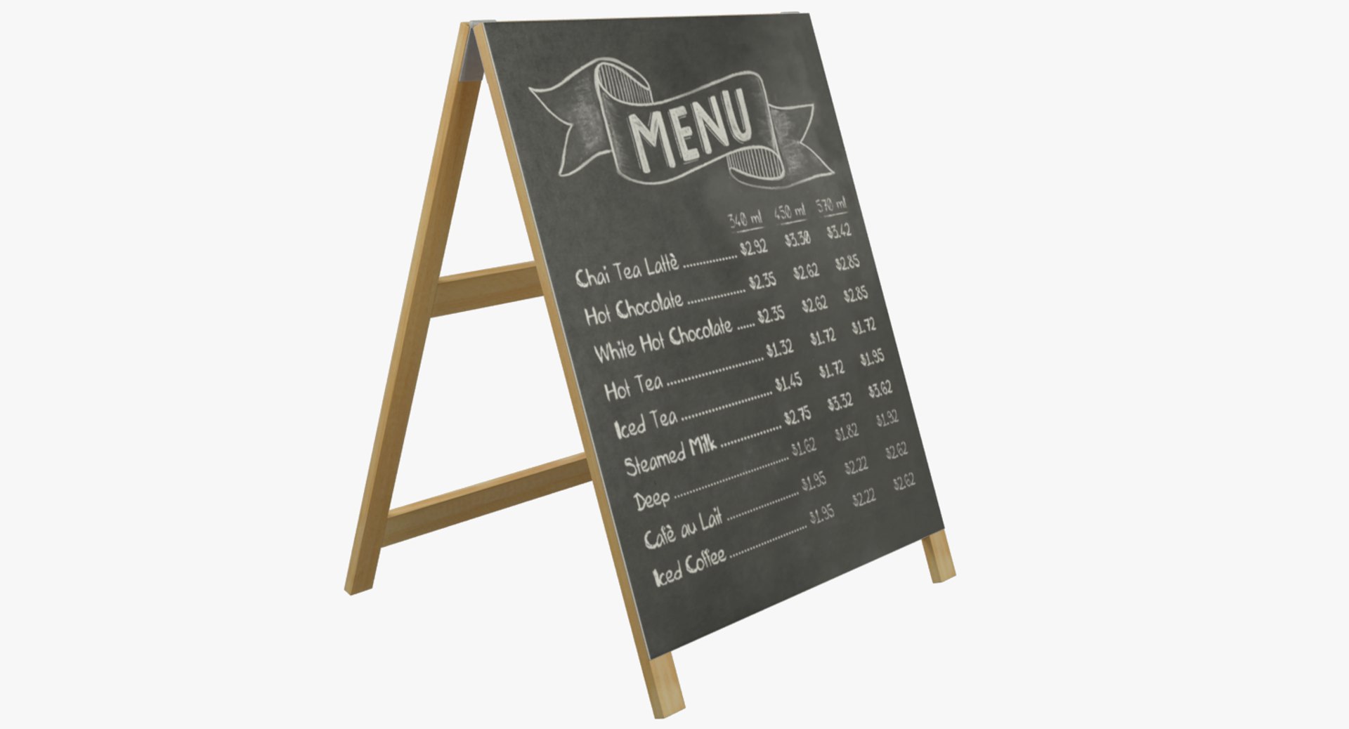 Menu Board 3D Model - TurboSquid 1227417