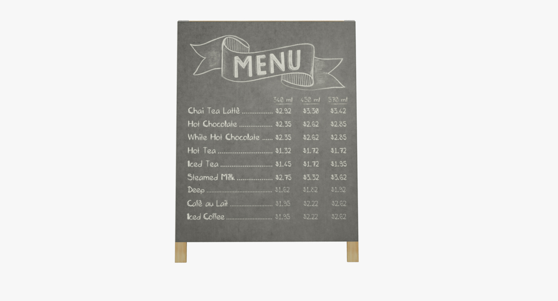 Menu Board 3D Model - TurboSquid 1227417