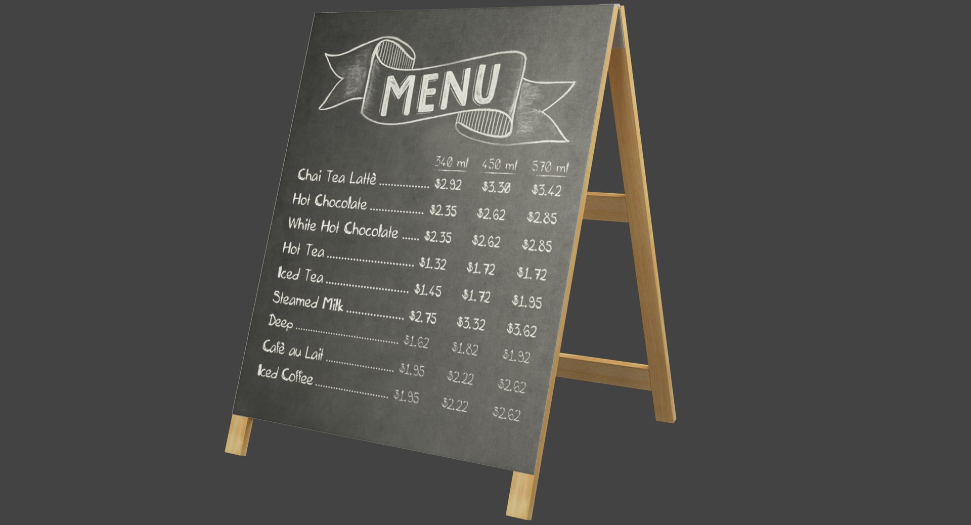 Menu Board 3D Model - TurboSquid 1227417