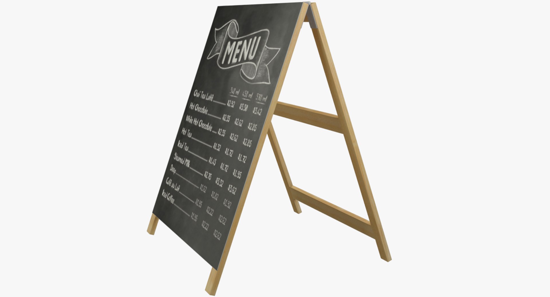 Menu Board 3D Model - TurboSquid 1227417