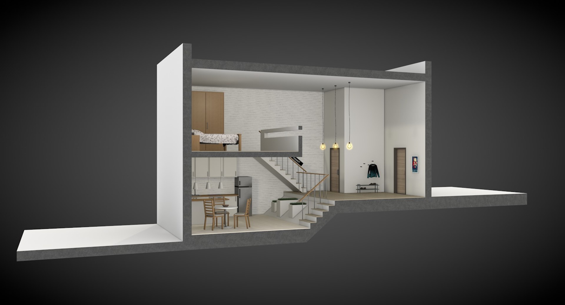 3D Section House Model - TurboSquid 1254218