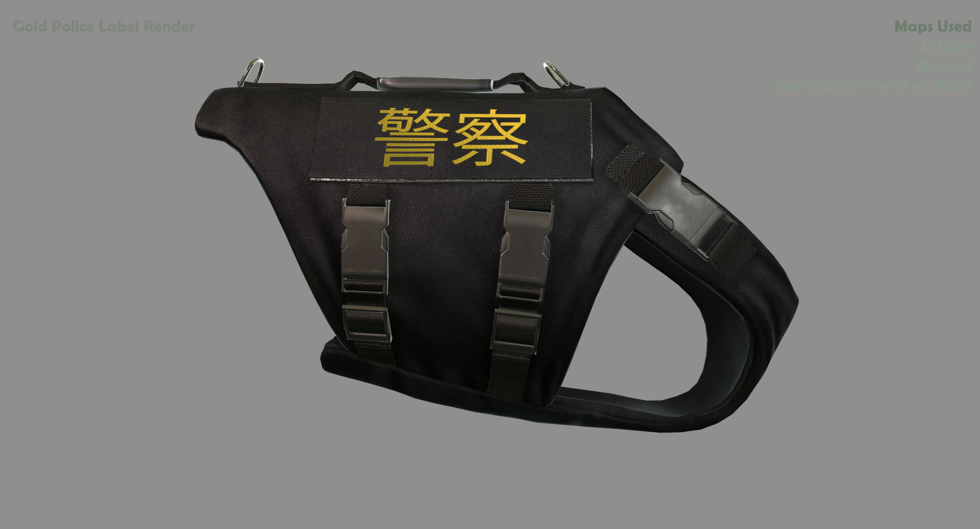 police dog body armor obj