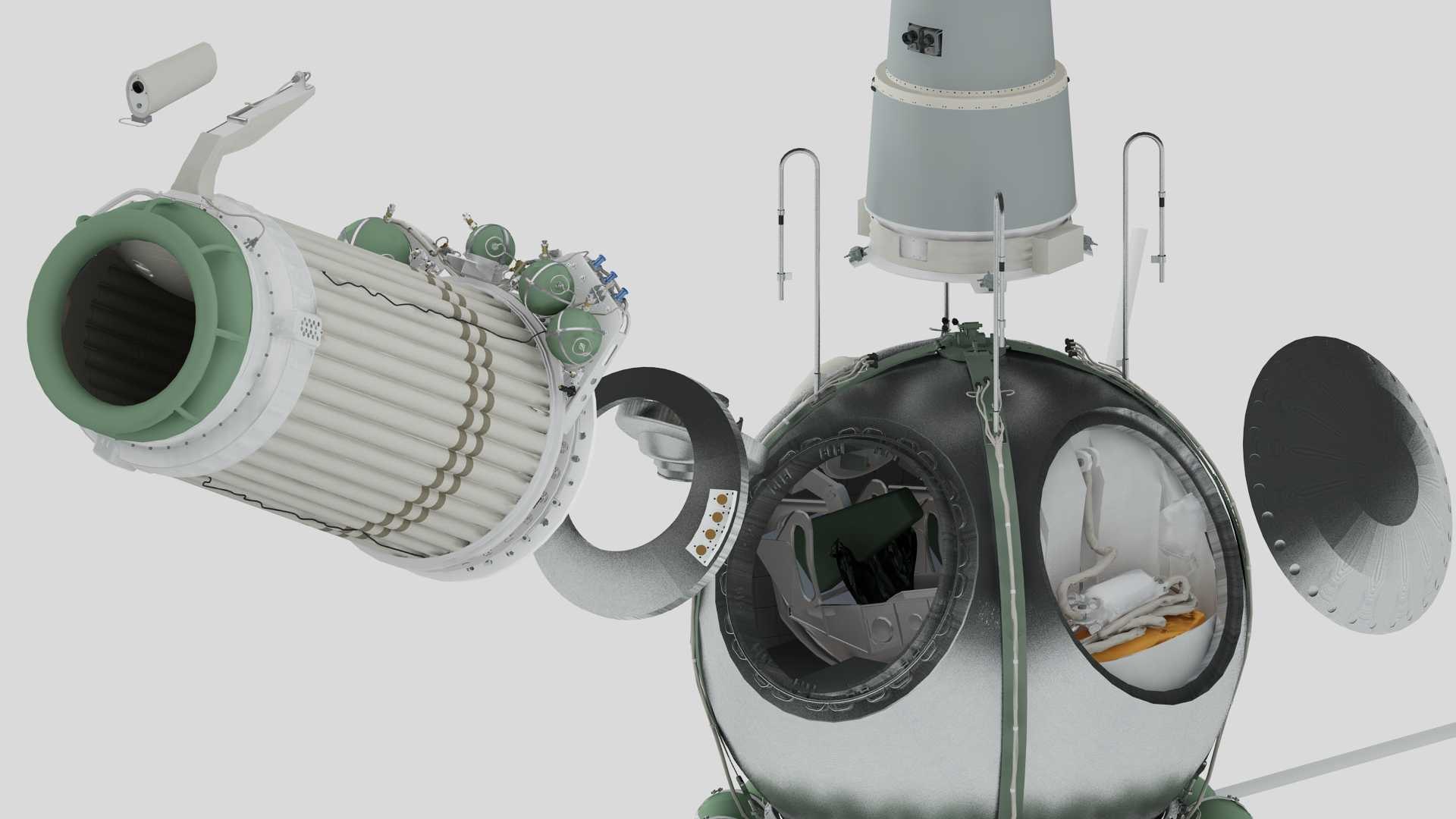 Voskhod-2 Spacecraft With Interior 3D - TurboSquid 2182953