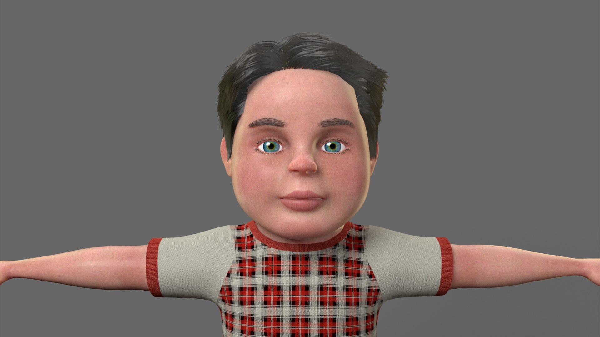 Cute Cartoon Boy Character Model - TurboSquid 1647685