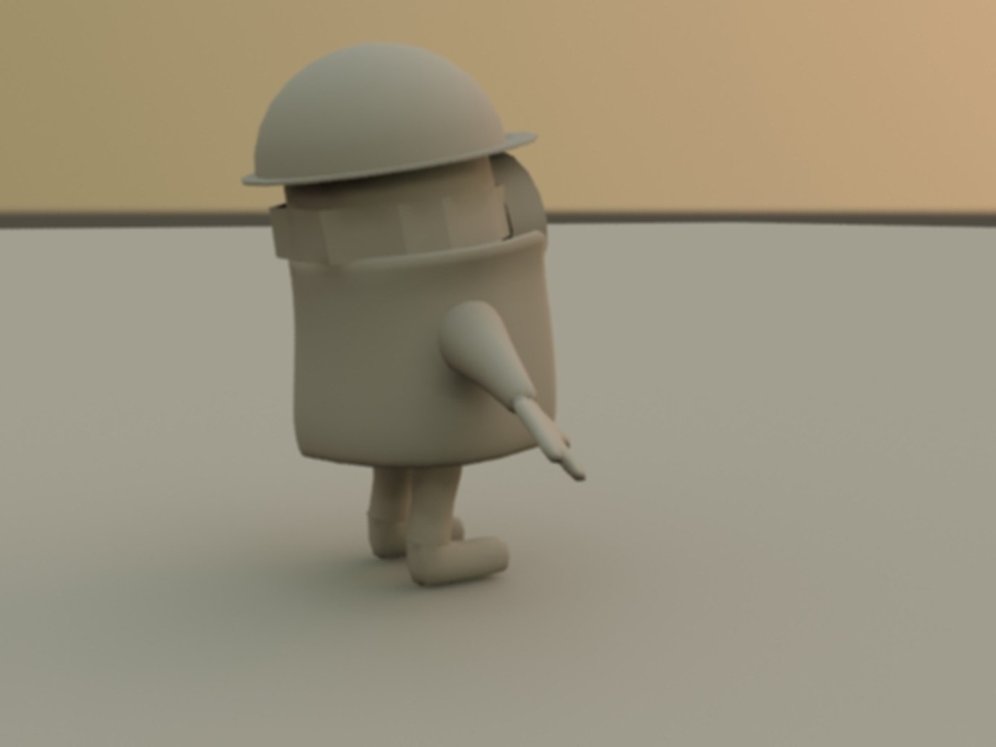 3d rigged mini worker model
