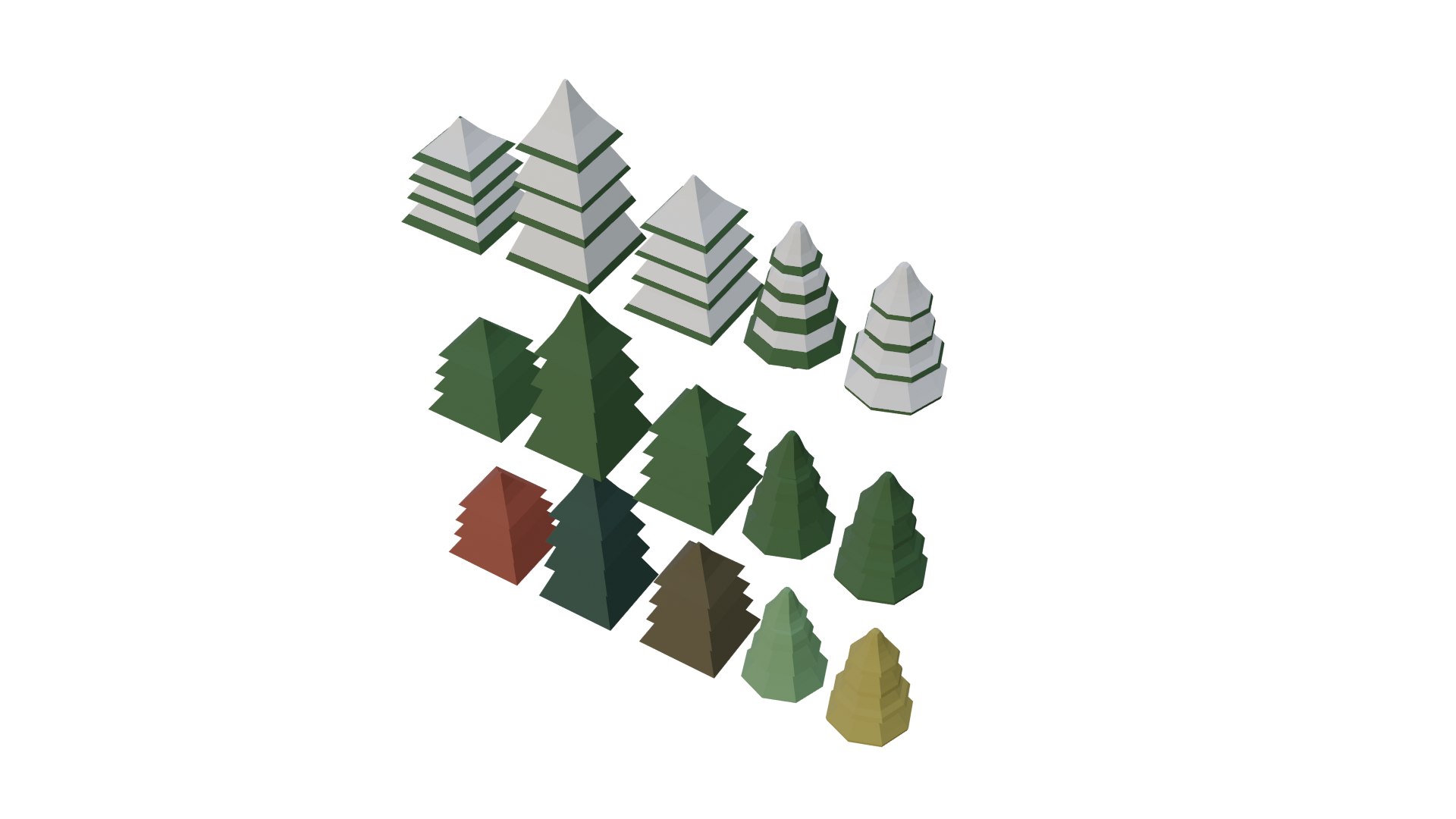 3D Low-Poly Winter christmas trees pack - TurboSquid 1815642