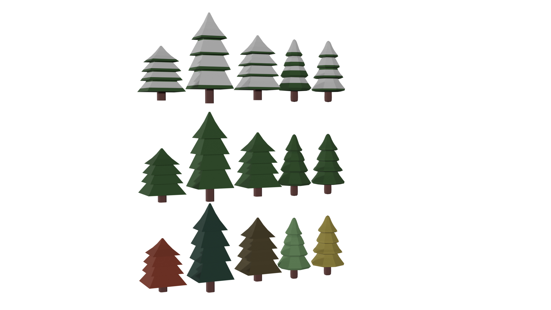 3D Low-Poly Winter christmas trees pack - TurboSquid 1815642